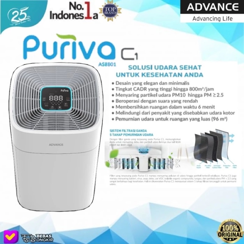 Jual AIR PURIFIER ADVANCE/ Advance FILTER UDARA / Advance puriva C1 ...