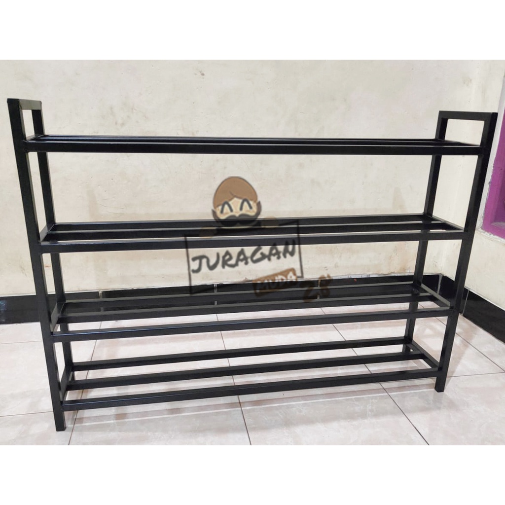 Jual Rak Sepatu Besi Susun 4 Serbaguna versi panjang 100 cm | Shopee ...