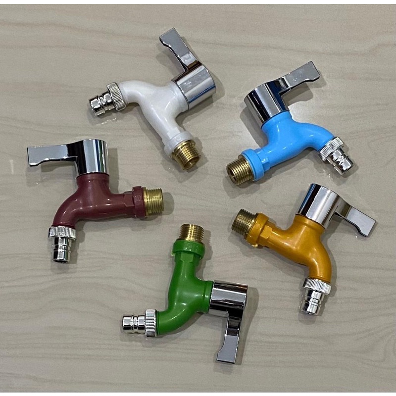 Jual PPR keran air WARNA pvc 1/2 inci drat kuningan kran plastik taman ...