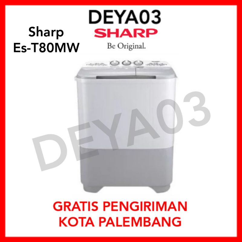Jual Mesin Cuci 2 Tabung SHARP 8KG ES T80MW EST 80MW ES-T80MW KHUSUS ...