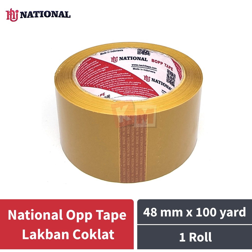 Jual Lakban Coklat National Opp Tape 2 Inch 48 mm x 100 Yard / Produk Nachi | Shopee Indonesia