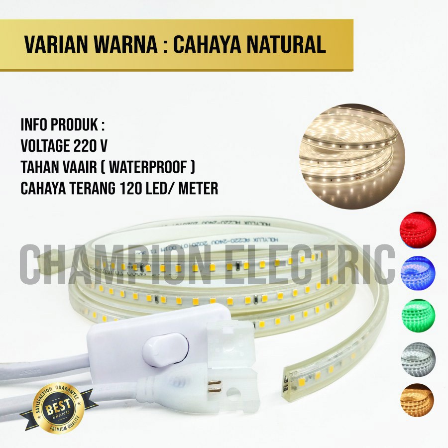 Jual Paket Tinggal Colok 1-10 Meter LED Strip 220V Lampu Selang ...