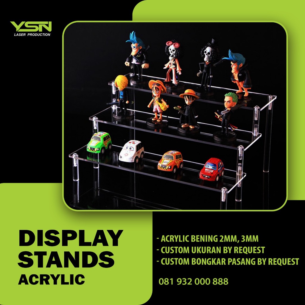 Jual Display Stands Acrylic Ukuran 20 & 30 cm I Stand Akrilik I Rak ...