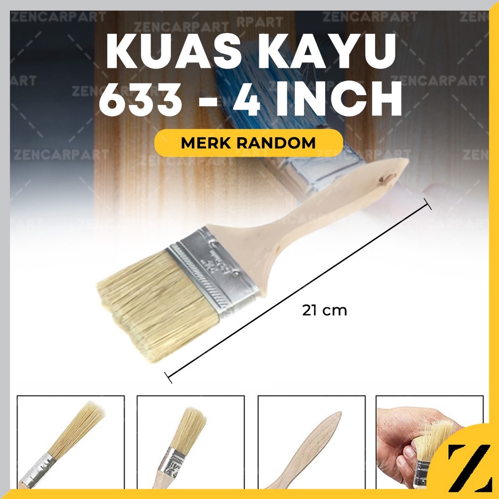 Jual Kuas Cat Cet Paint Brush Gagang Kayu Dinding Besi Tembok 4” 4 inch in | Shopee Indonesia