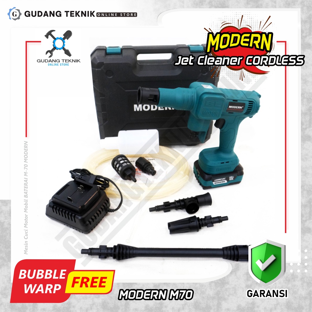 Jual Jet Cleaner CORDLESS MODERN M70 / Mesin Cuci Motor Mobil BATERAI M ...