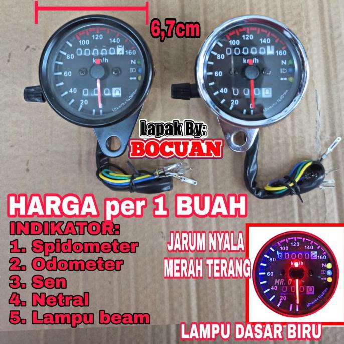 Jual spidometer motor universal bulat indikator speedometer spido ...
