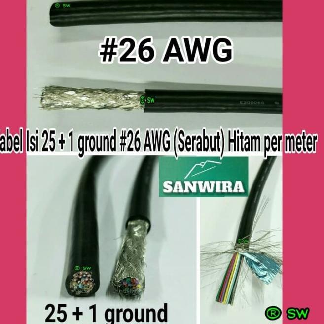 Jual Kabel Isi 25 + 1 ground #26 AWG (Serabut) Hitam per meter | Shopee Indonesia