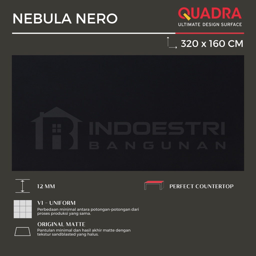 Jual Granit Quadra Nebula Nero 320 x 160cm (1 keping / 5,12m2 ...