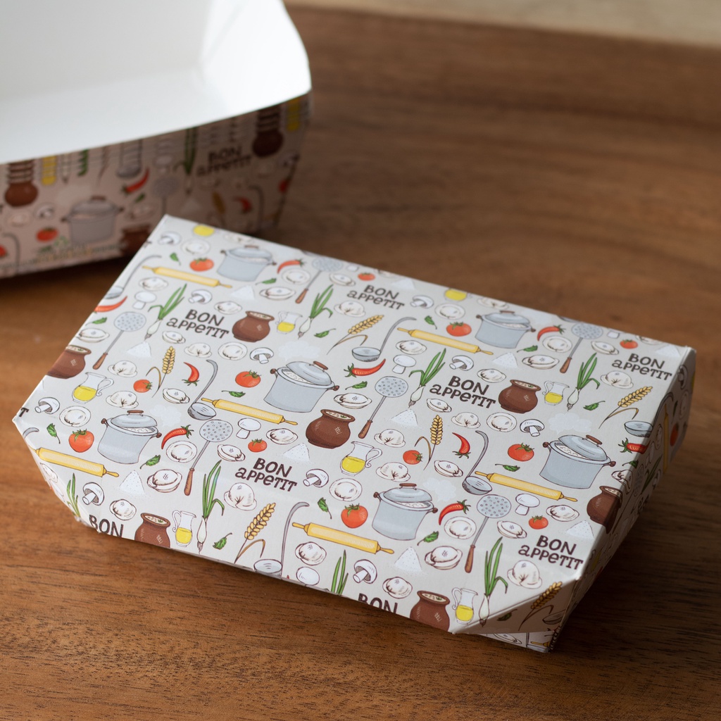 Jual OAKEY Paper Lunch Box Kotak Makan Kertas Bon Appetit 50 Pcs ...
