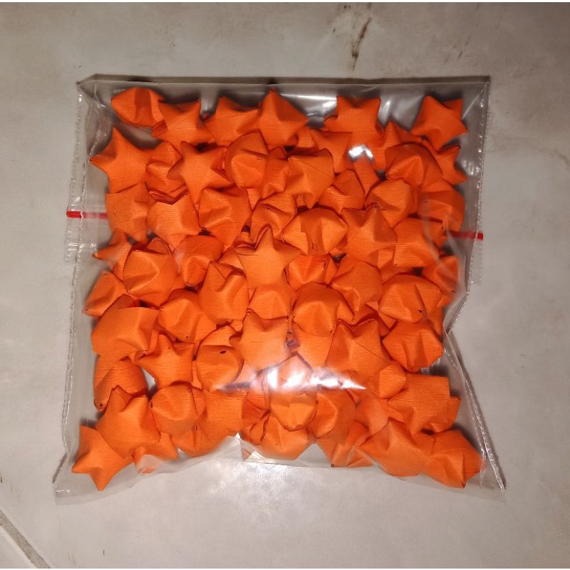 Jual supplier origami lucky stars isi 500 pcs bahan hvs warna orange ...