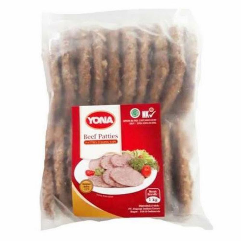 Jual Yona beef patties burger patty daging sapi 1kg | Shopee Indonesia