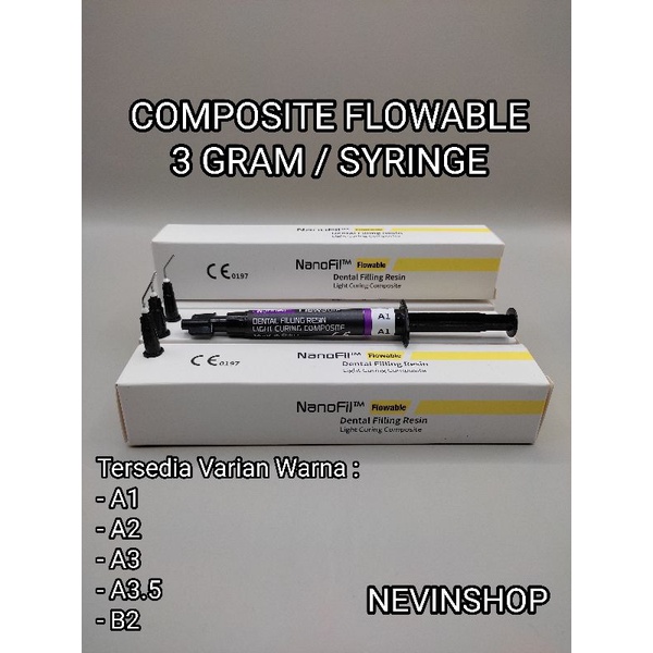 Jual DENTAL COMPOSITE KOMPOSITE KOMPOSIT NANOFILL FLOW ISI 3 GRAM ...