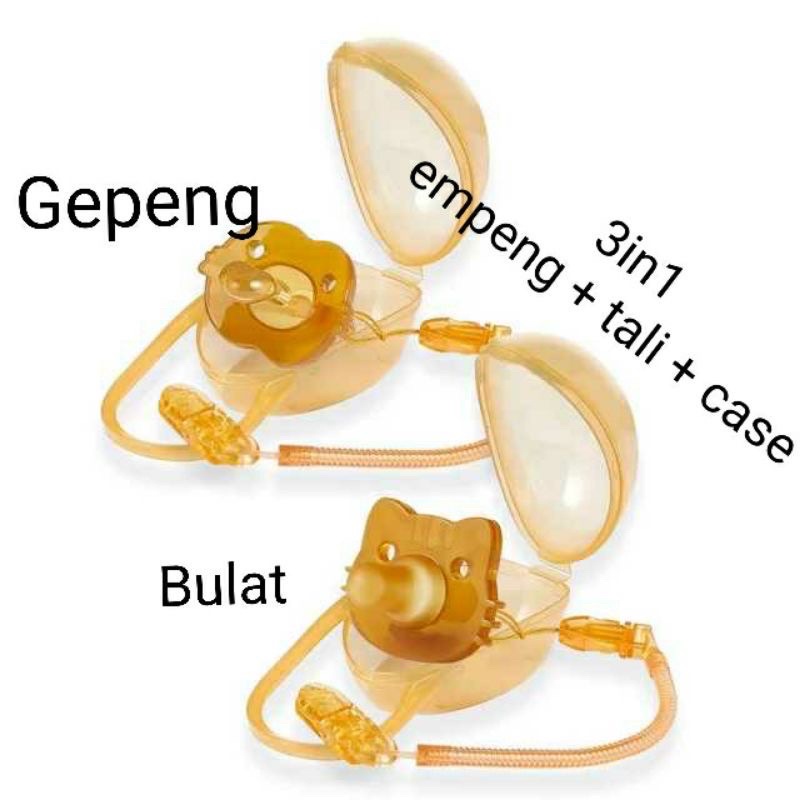 Jual Empeng Dot Bayi Silikon Coklat Set 3in1 dengan Kotak, Rantai BPA ...