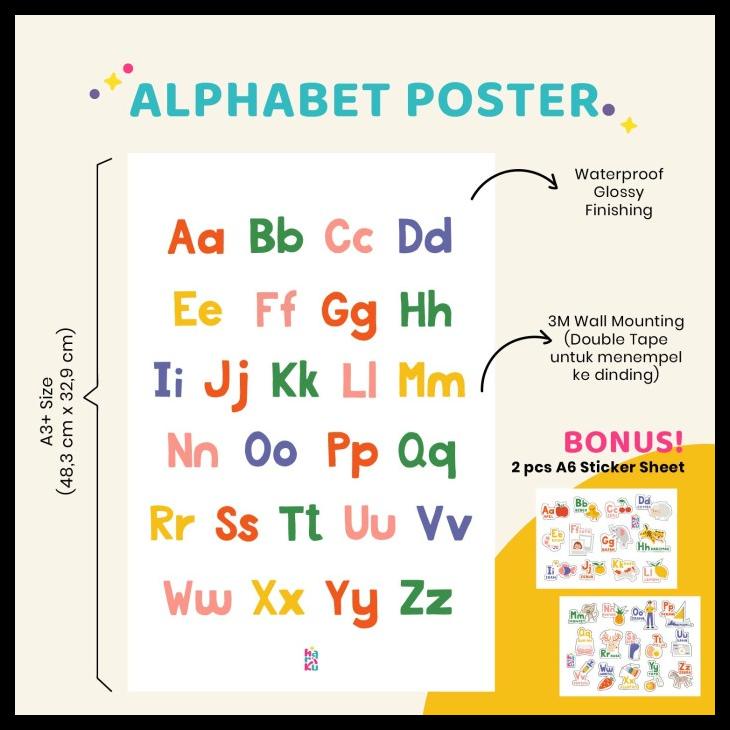 Jual POSTER EDUKASI BELAJAR MEMBACA PHONETIC - ALFABET ALPHABET ANGKA ...
