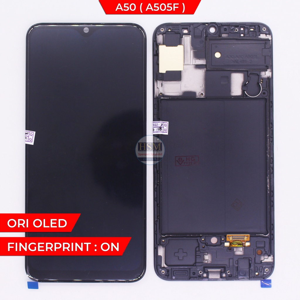 Jual LCD SAMSUNG GALAXY A50/A505F ORI OLED FINGERPRINT FRAME FULLSET ...