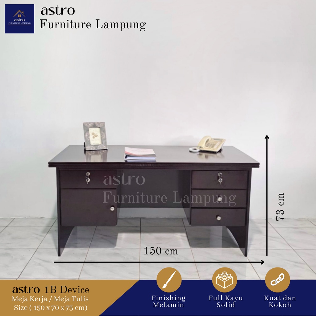 Jual MEJA TULIS / MEJA KANTOR FULL KAYU SOLID 1 BIRO BERKUALITAS ...