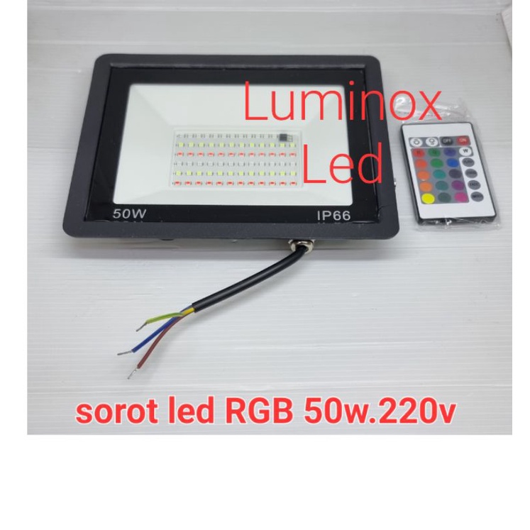 Jual lampu sorot rgb 50w 50watt / tembak flood light warna warni 50 watt 50 w smd 220volt ...