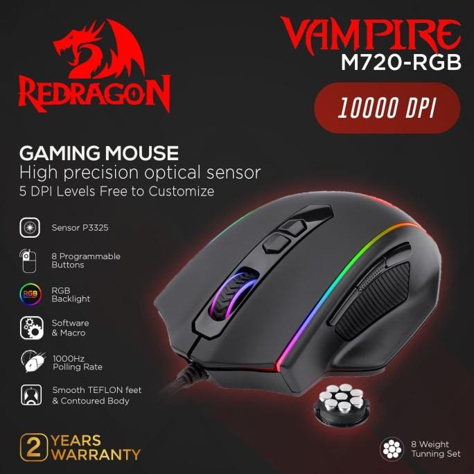 Jual Redragon Gaming Mouse RGB Vampire - M720-RGB ready viral | Shopee ...