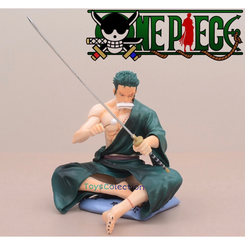 Jual ACTION FIGURE ONE PIECE RORONOA ZORO SITTING WIPE SWORD VER. POP ...