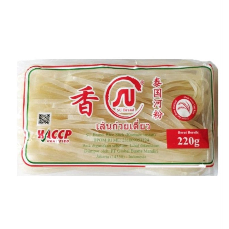 Jual kwetiau kering 220 gram su / mie tiau /mi tiau / rice stick ...