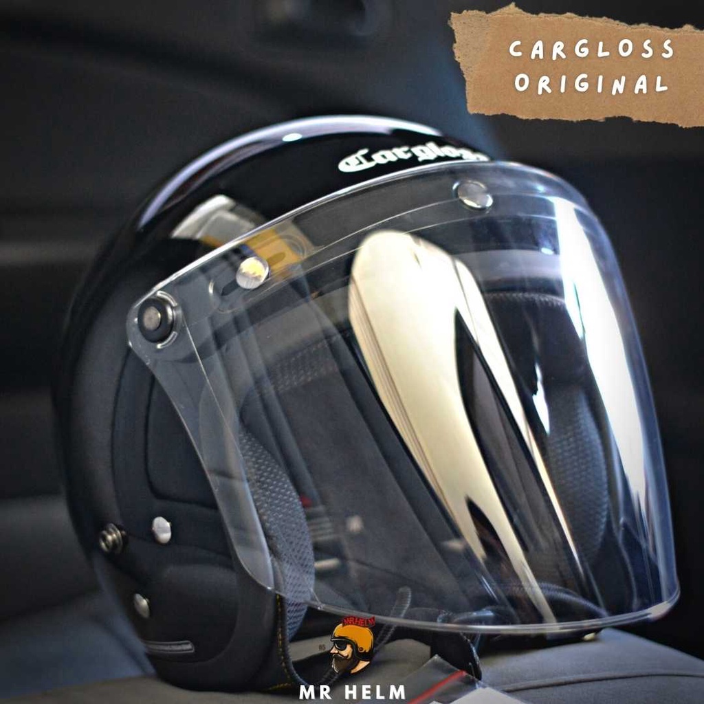 Jual HELM CARGLOSS RETRO ORIGINAL + VISOR SNAIL FLAT CLEAR PREMIUM ...