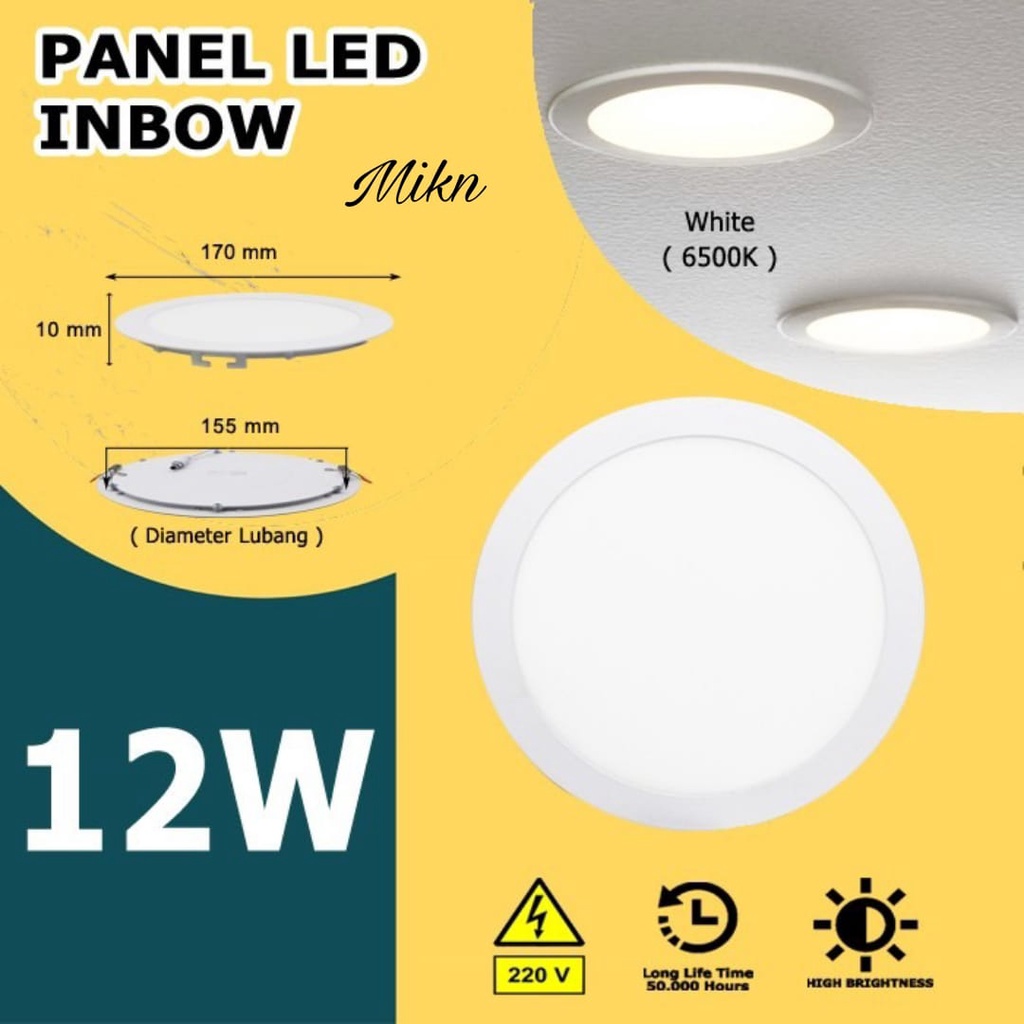 Jual LAMPU DOWNLIGHT LED PANEL 6W 12W 18WATT BULAT / KOTAK BUNDAR F ROUND INBOW IB MIK | Shopee ...