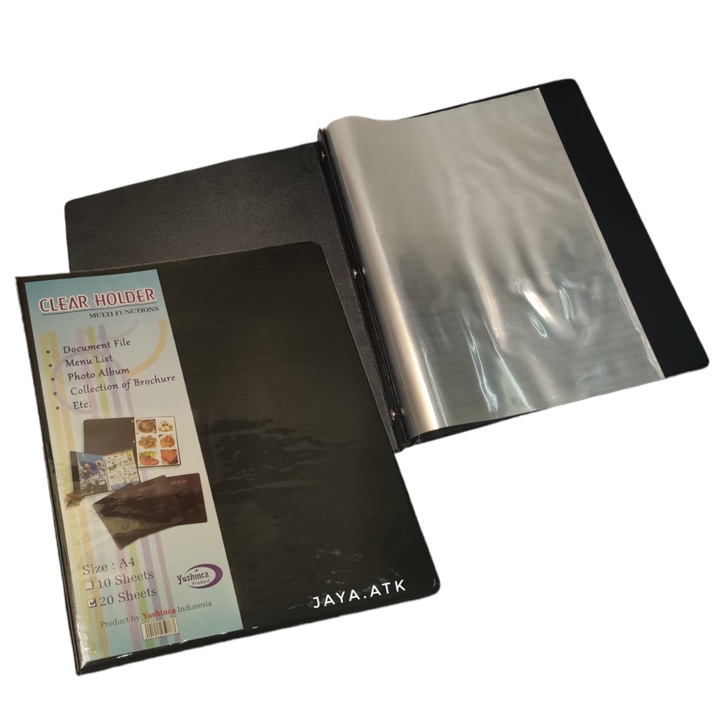 Jual MAP DOKUMEN CLEAR HOLDER A4 20 LBR POLOS HITAM KULIT MAP IJAZAH SERTIFIKAT ARSIP DOKUMEN ...