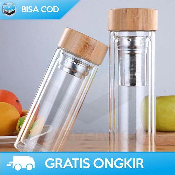 Jual BOTOL MINUM INFUSED WATER TUMBLR KACA TEA INFUSER GLASS BOTTLE ...
