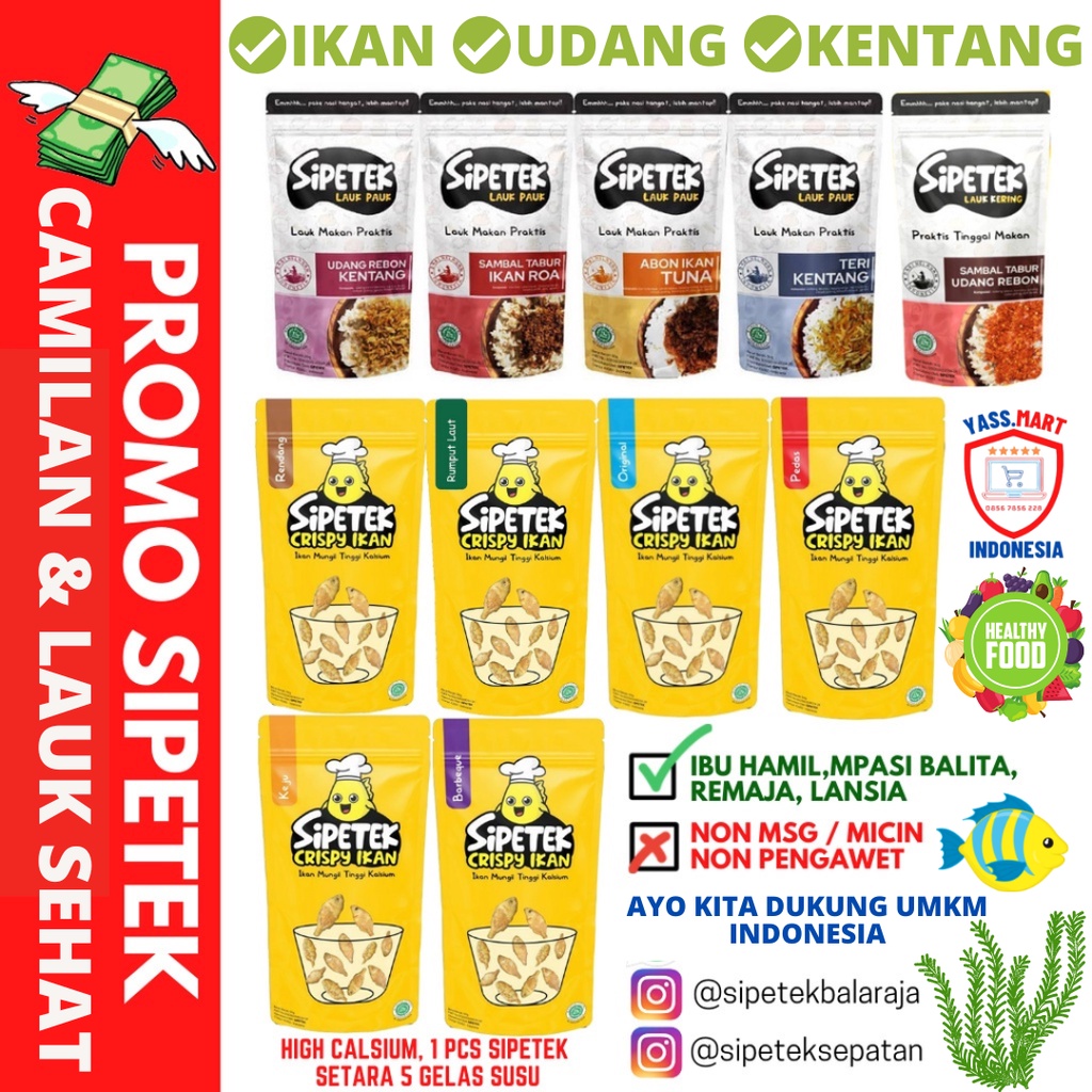 Jual Sipetek Crispy Ikan & Sipetek Lauk Pauk Makanan Instant Makanan ...