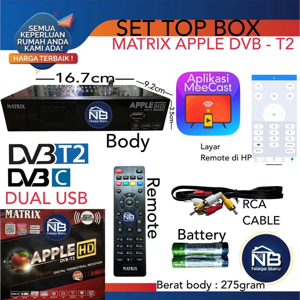 Jual Set Top Box TV Digital MATRIX APPLE HD Receiver TV DVB T2 Red UHF ...