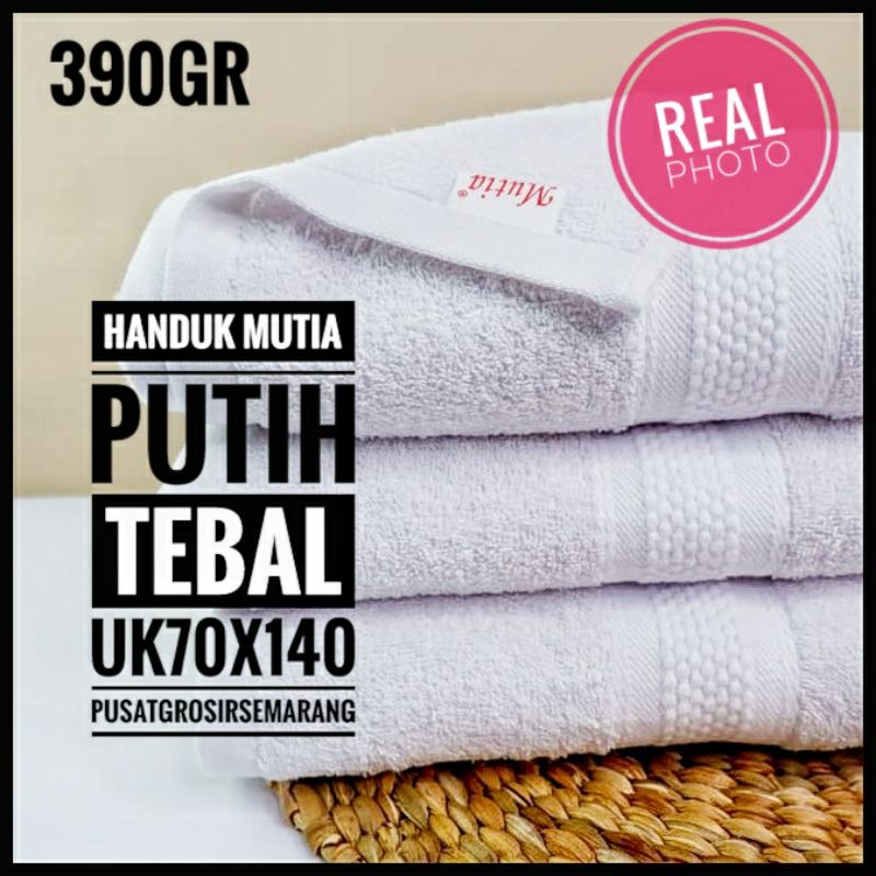 Jual Handuk Hotel PUTIH MUTIA Jumbo besar Uk 70x140 cm Handuk Mandi ...