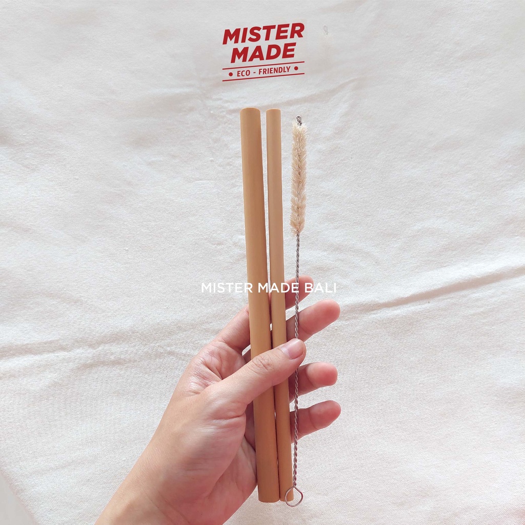 Jual Sedotan Bambu / Reusable Bamboo Straw / Sikat Pembersih Sedotan ...