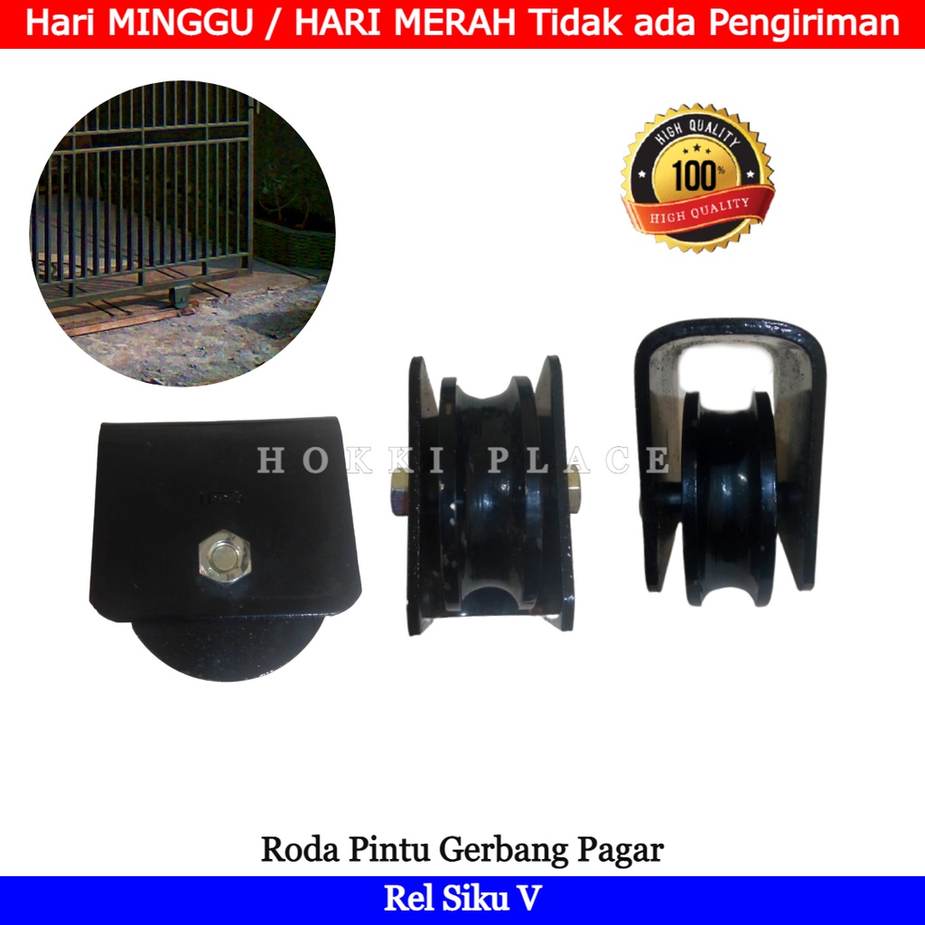 Jual Roda pagar besi rel siku v 3" roda sleding roda behel bulat behel ...