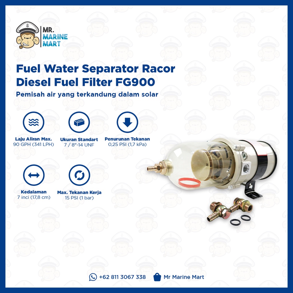 Jual Water separator Racor FG900 Diesel Fuel filter 900FH FG900 China ...