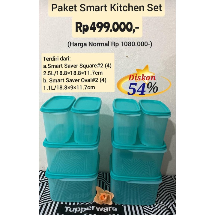 Jual TUPPERWARE SMART KITCHEN SET - SMART SAVER SQUARE (4) DAN SS OVAL ...