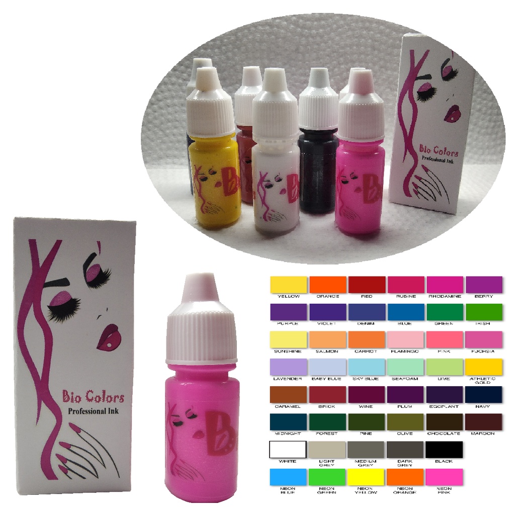 Jual TINTA TATO SULAM ALIS BIBIR BADAN CAIR BIO COLORS MERAH HITAM ...