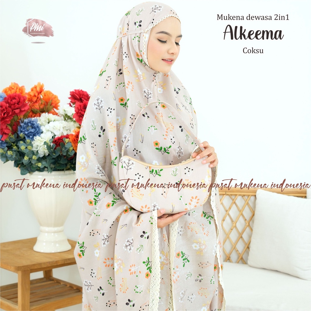Jual Pusat Mukena Indonesia - Mukena Dewasa Rayon 2In1 Renda Alkeema ...