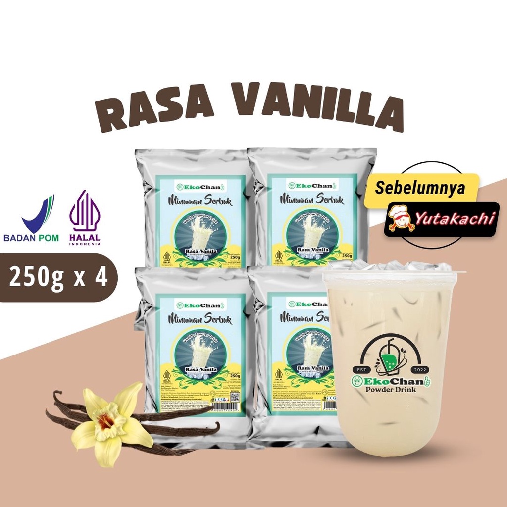 Jual Bubuk Minuman Rasa Vanilla 1Kg ( 4 x @250g ) EkoChan / Kemasan ...
