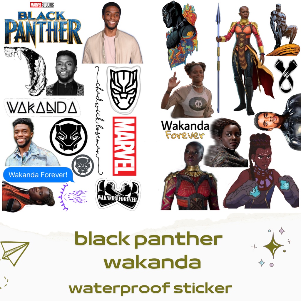 Jual WATERPROOF STICKER ISI 25 WAKANDA FOREVER BLACK PANTHER ISI 3 ...
