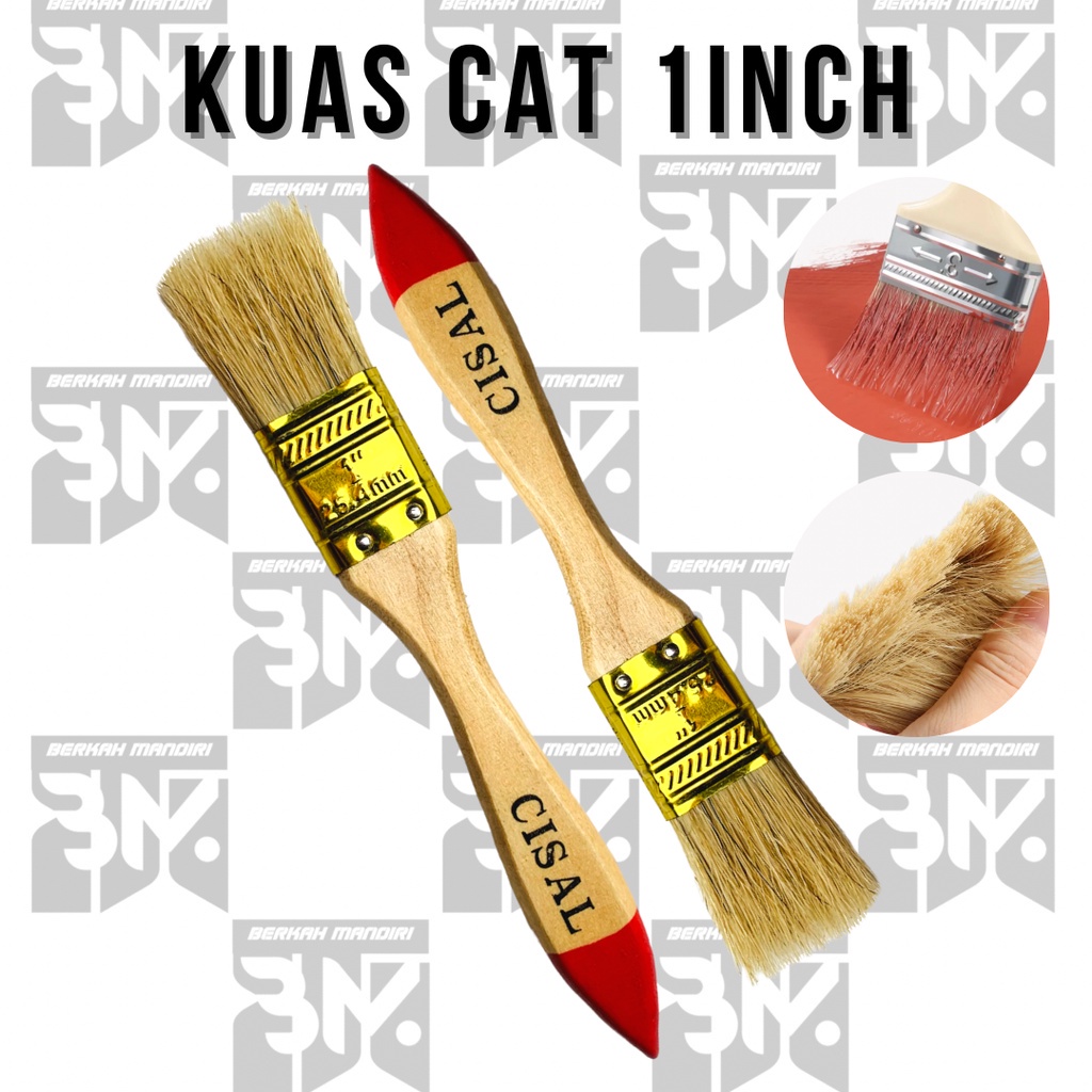 Jual Kuas Cat Tembok Dinding Gagang Kayu Ukuran 1inch Koas Cat Besi ...