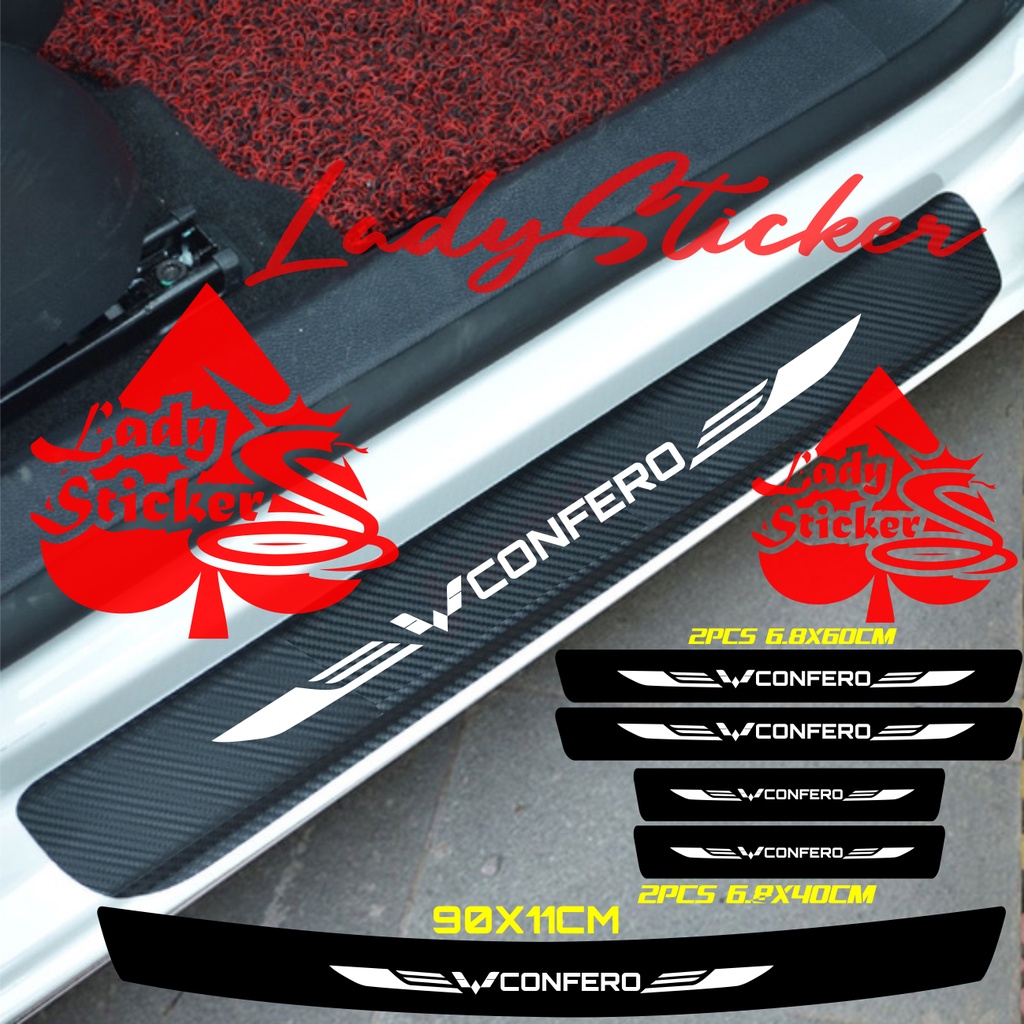 Jual SILL PLATE KARBON 3D MOBIL WULING CONFERO S STICKER CARBON 3D ...