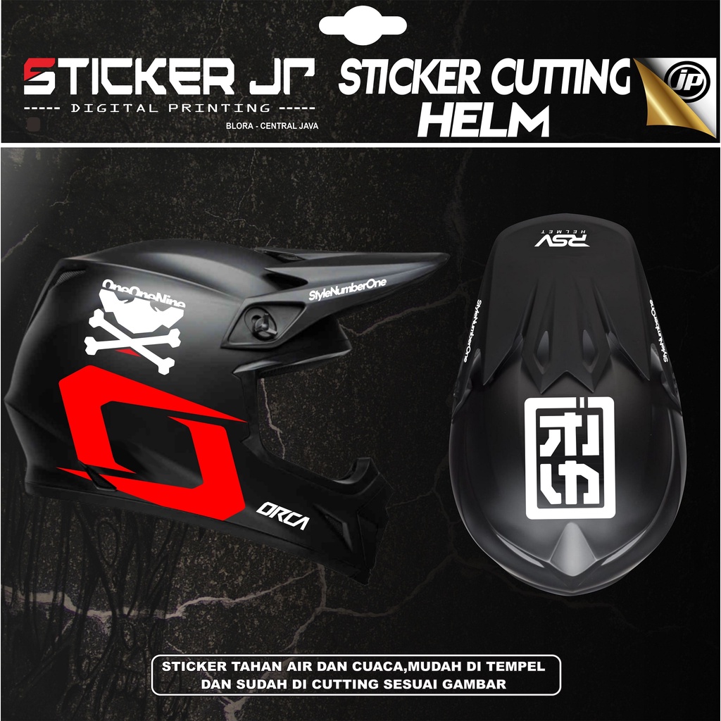 Jual Sticker Helm Trail - Stiker Cutting - / Helm JPX Cross 1 Set ...