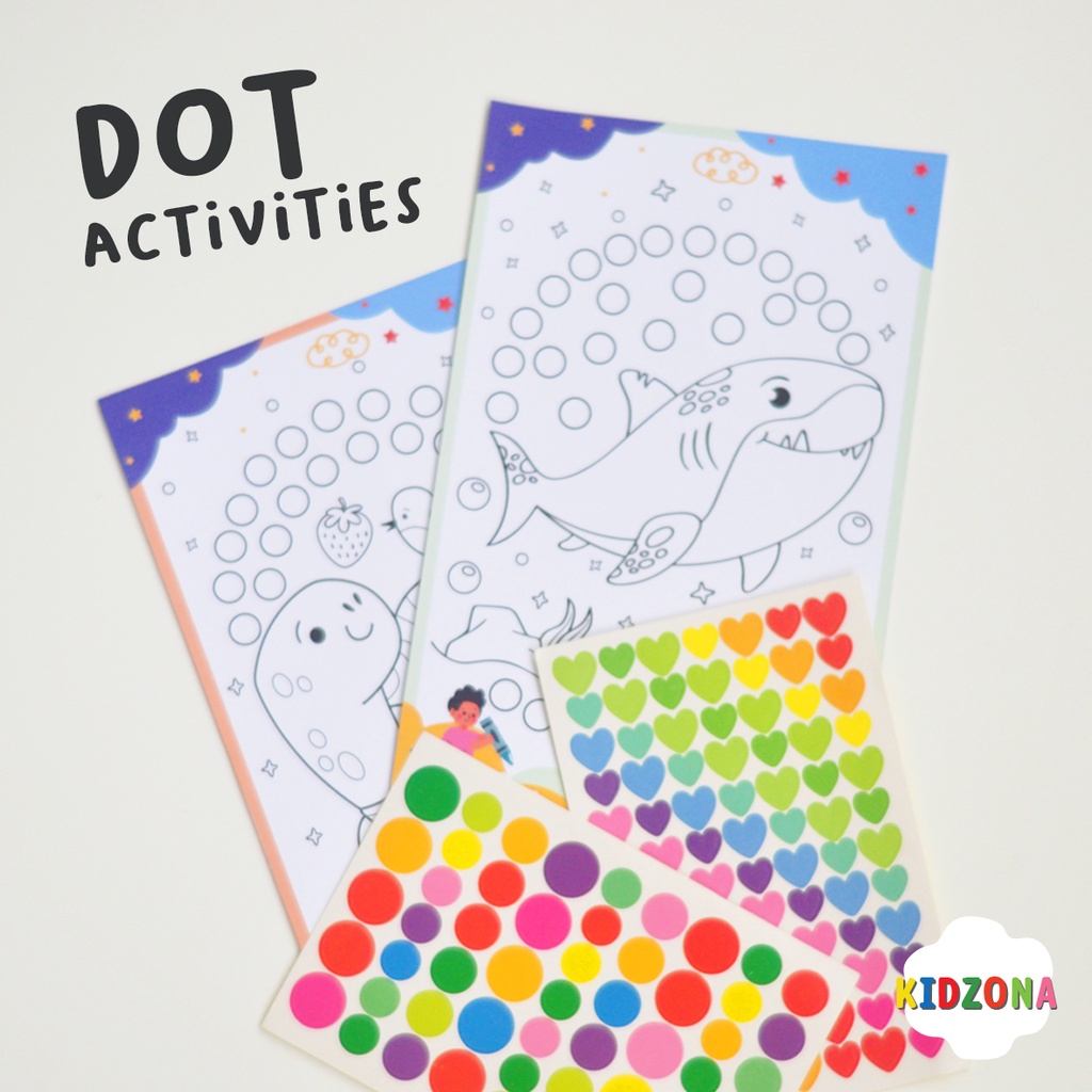 Jual DIY Dot Activity Sticker Aktifitas Menempel Mewarna Anak Mainan ...