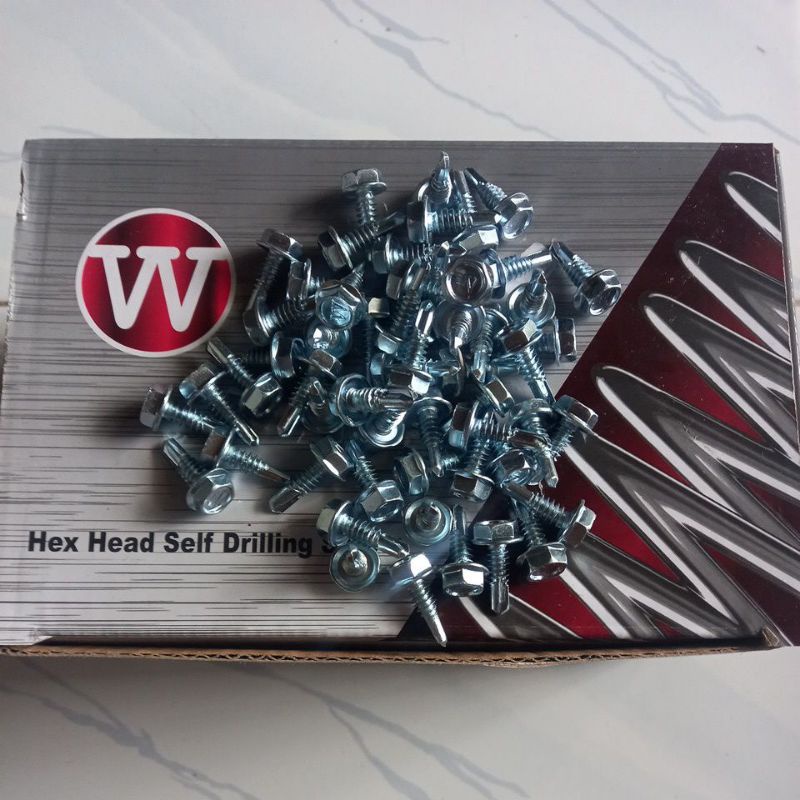 Jual 100 pcs baut drilling 10x16 panjang 2cm merk W, baut galvalum ...