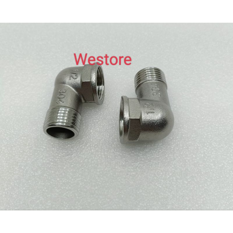 Jual Elbow Drat Dalam 1/2 x Drat Luar 1/2 Stainless | Shopee Indonesia