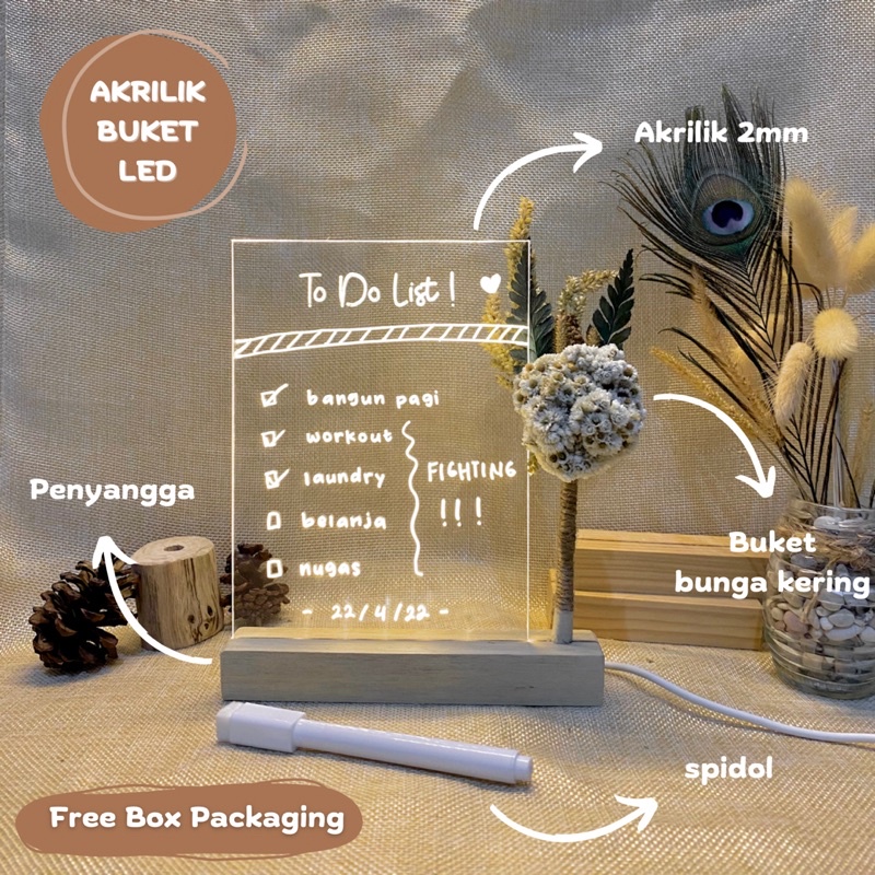 Jual Acrylic Planner / Acrylic To Do List / To Do List / Daily Note ...