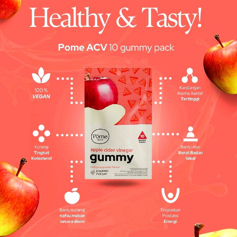 Jual Mini Pack Tester Pome ACV / Pome ACY Gummy Cuka Apel Yogurt 1 ...
