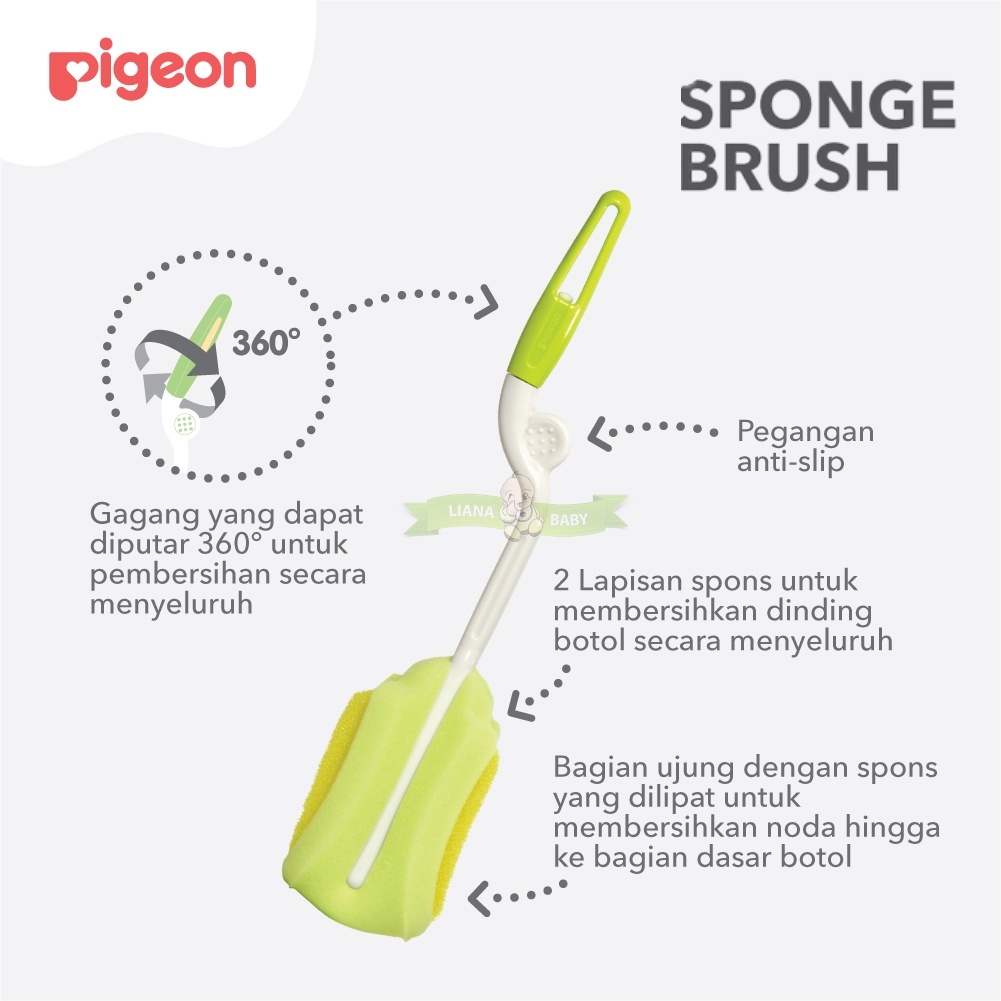 Jual Bottle Brush Two Way Sponge Pigeon / sikat botol Sikat Botol Bayi ...