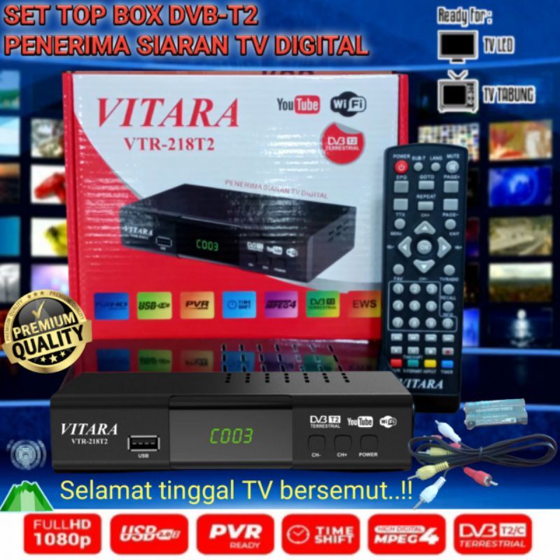 Jual SETOP BOX MERK VITARA VTR-218T2 ORIGINAL DIGITAL SETOP BOX Digital Receiver | Shopee Indonesia