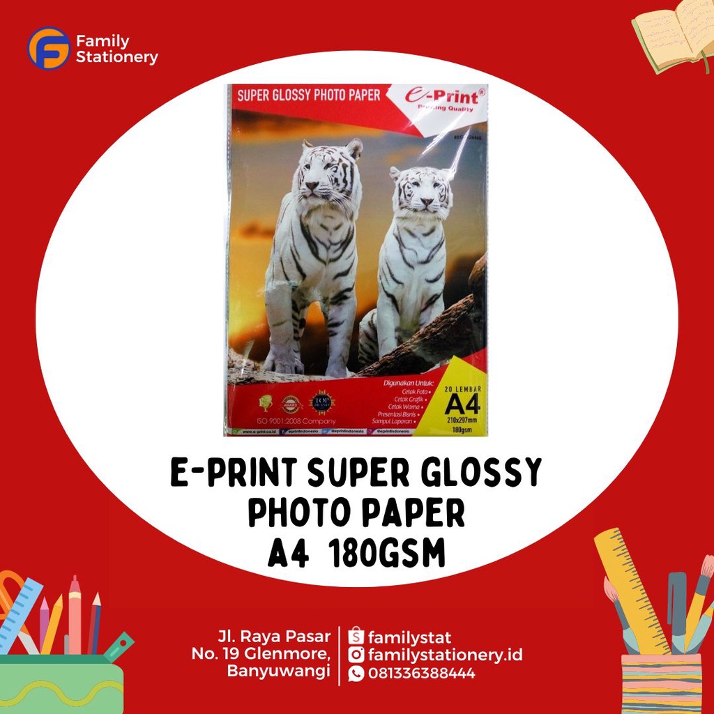 Jual Kertas Foto Super Glossy / Glossy Photo Paper A4 180gsm E-Print ...